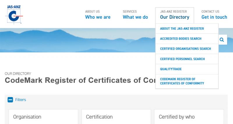 JAS-ANZ are making it easier to find CodeMark product certficates ...